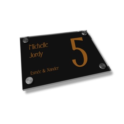 Naambordje Acrylglas | Lumino-Line zwart, 20x15 cm