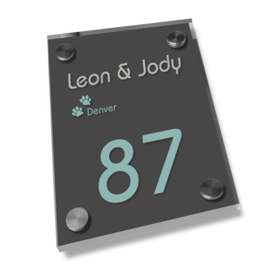 Naambordje Acrylglas | Lumino-Line antraciet, 20x30 cm