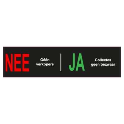 Brievenbussticker | Verkopers Nee | Collectes Ja CS